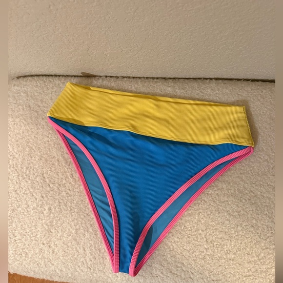 Beach Riot | Swim | Beach Riot Emmy Blue And Yellow Bikini High Waist ...